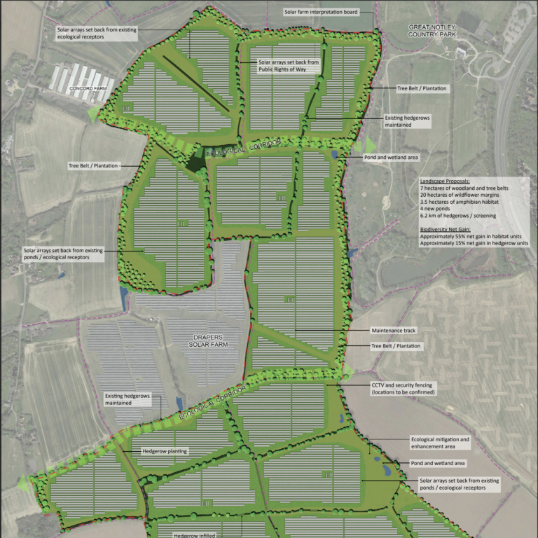Willows Green Solar Park - 50 MW solar park with battery storage ...